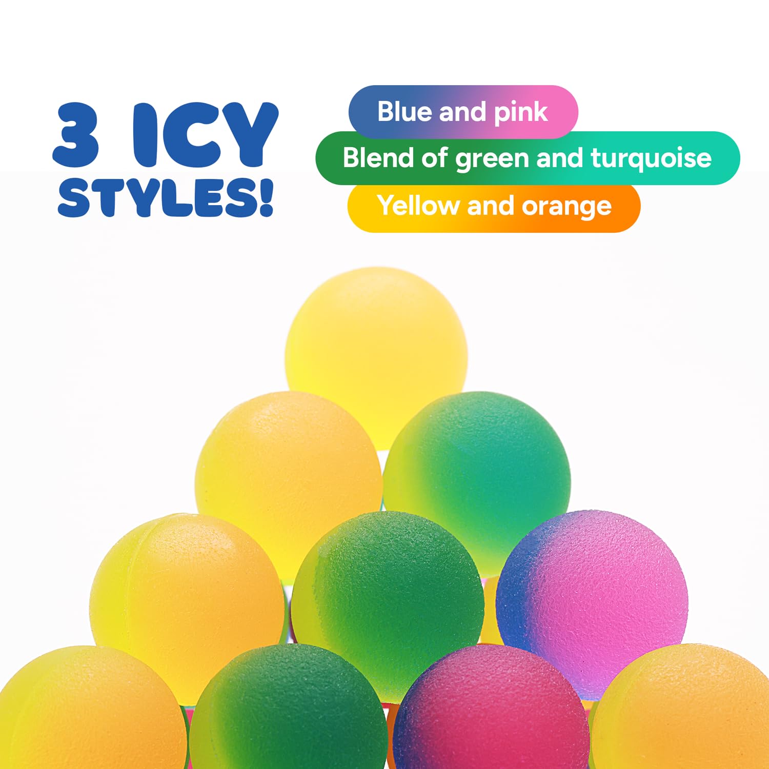 Bouncy Balls - 32mm 1.26” Icy Bounce Balls Bulk - Colorful High ...