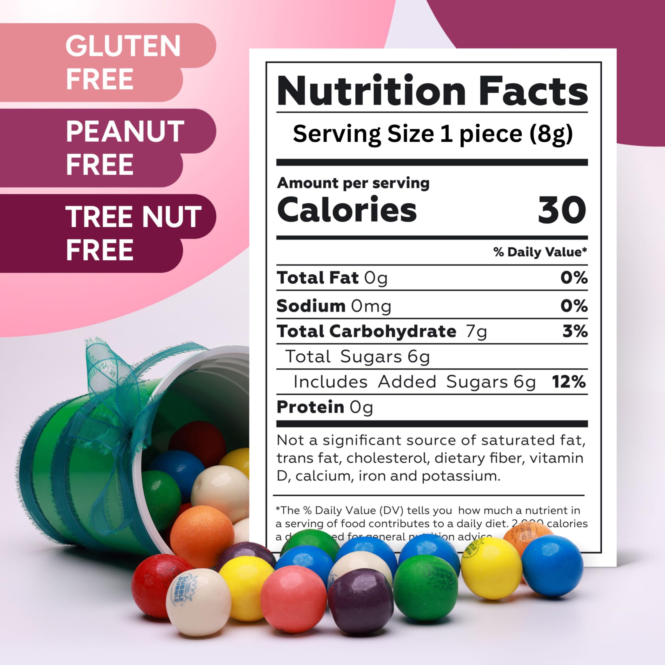 Chewing Gum for Kids - 1 Inch Large Gumballs - 7 OZ Gum balls ...