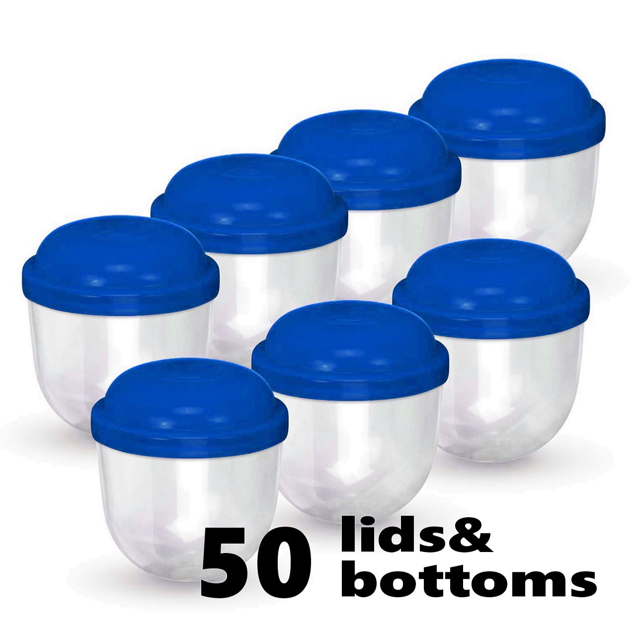 Buy 2 Inch Frosty-Clear Acorn Capsules with blue bottom - EnterVending