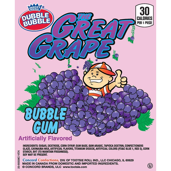 Bubblegum Grape 25 mm gumballs by company Concord Confections in 850 ...